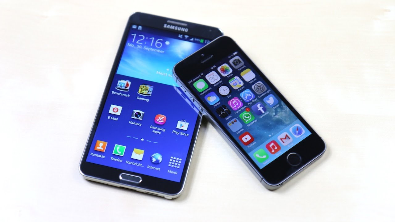 Samsung Galaxy Note 3 vs. Apple iPhone 5s | SwagTab - YouTube