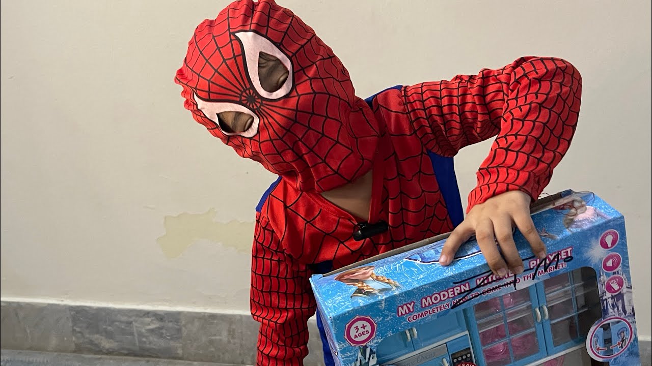 Spider Man costume Unboxing |Kitchen Set unboxing and review. - YouTube
