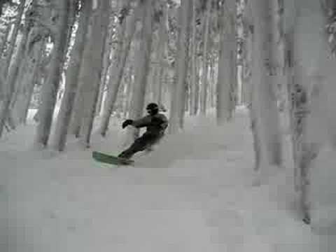 Snowboarding through Trees - Stevens Pass, WA - YouTube