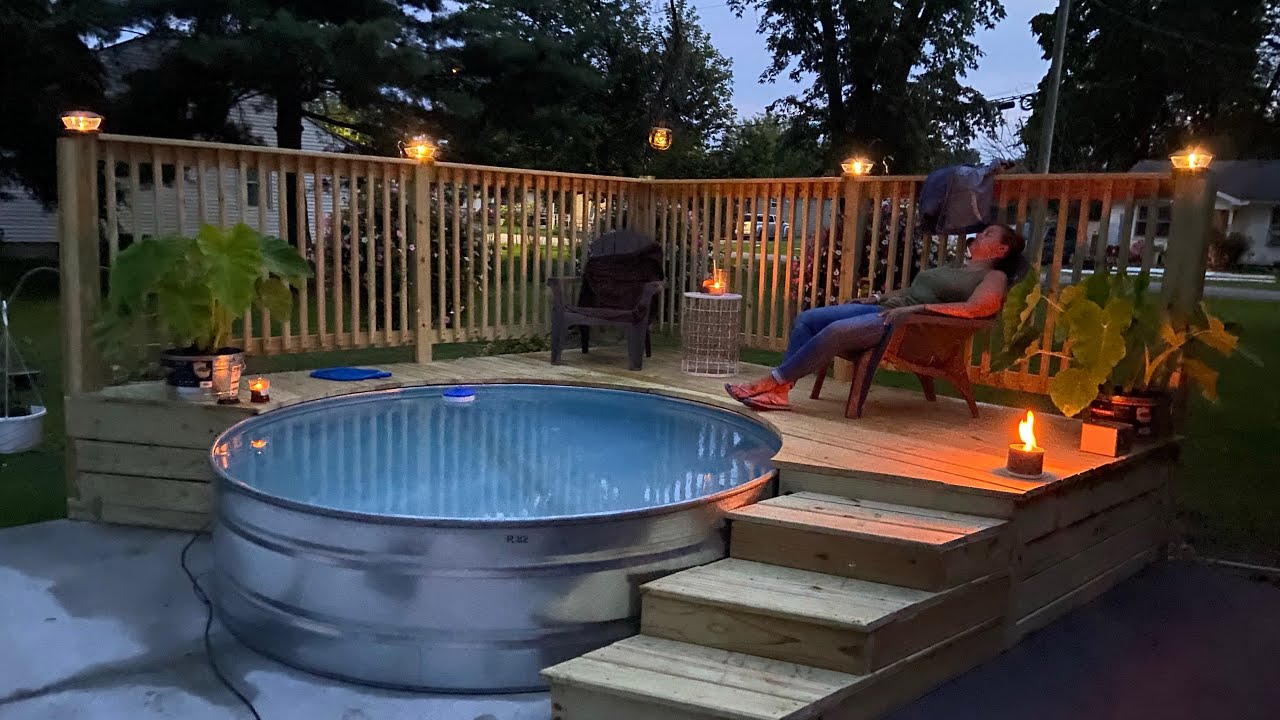 The Great Stock Tank Pool Patio Upgrade - YouTube