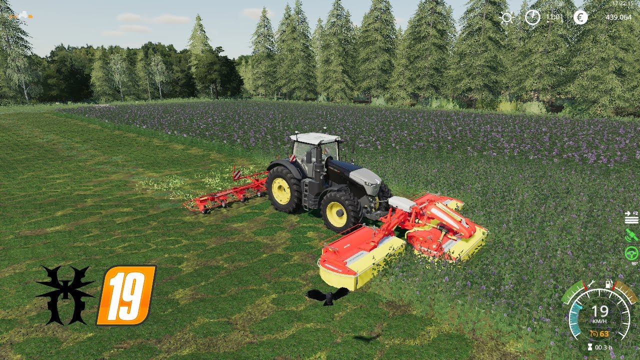 HollandScheveld FS19 - #2 cortando alfalfa y cosechando avena - YouTube