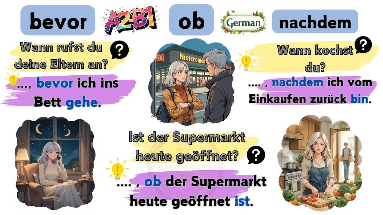 Essential German Conjunctions: Bevor, Nachdem, Ob 🔑🚪 Level Up Your ...