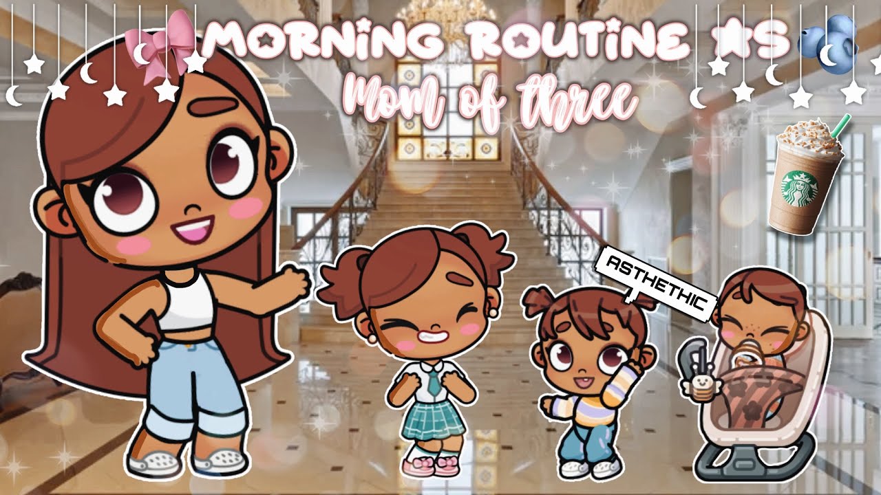 Morning routine as a mom of three 🎀🫐👩🏽 || *with voice^^ || avatar world ...