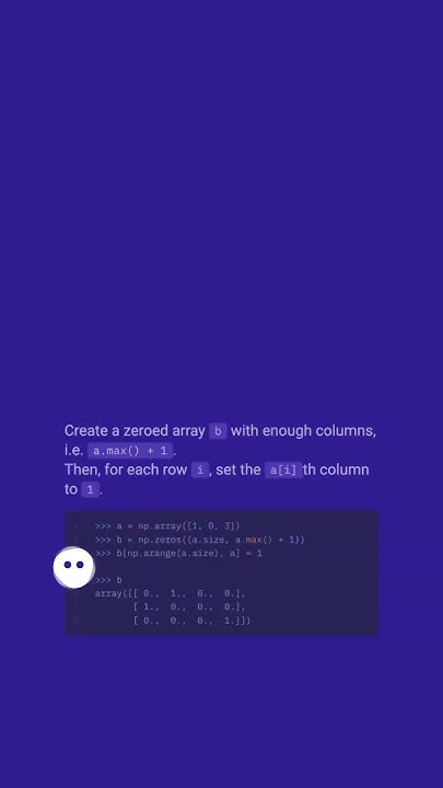 Convert array of indices to one-hot encoded array in NumPy #shorts - YouTube