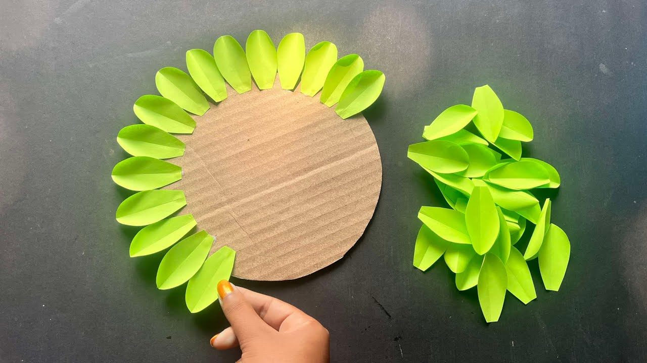 Beautiful green paper flower wall hanging || Paper craft for home ...