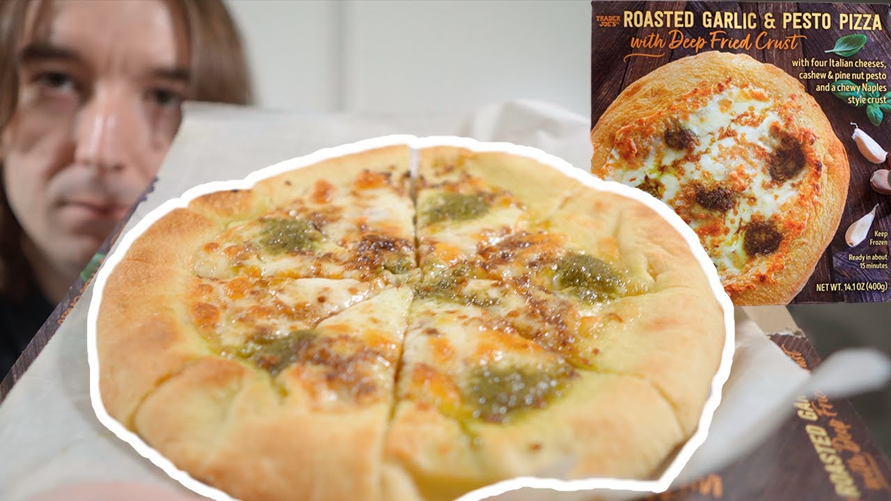 Trader Joe's Deep Fried Crust with Pesto and Roast Garlic Pizza Review ...