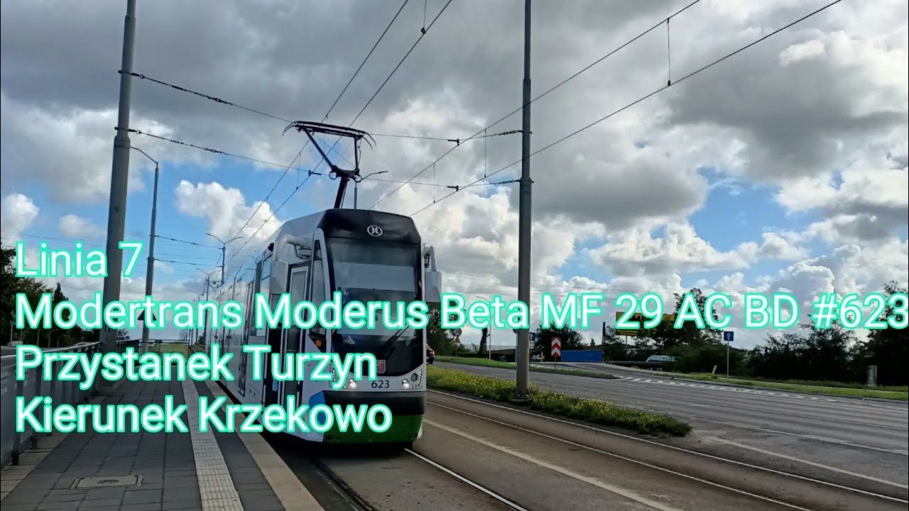 Tramwaje Szczecińskie - Linia 7 - Modertrans Moderus Beta MF 29 AC BD #623 - YouTube