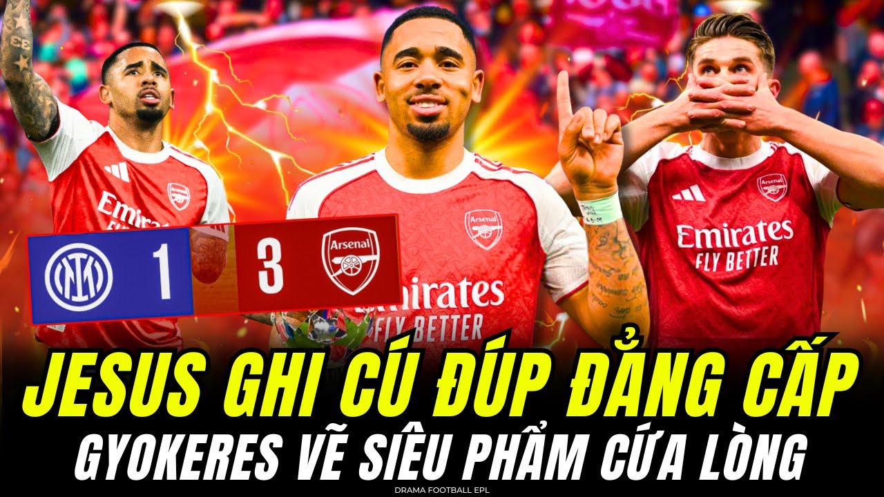 GABRIEL JESUS VÀ GYOKERES RỰC SÁNG VỚI SIÊU PHẨM, ARSENAL NHẤN CHÌM ...