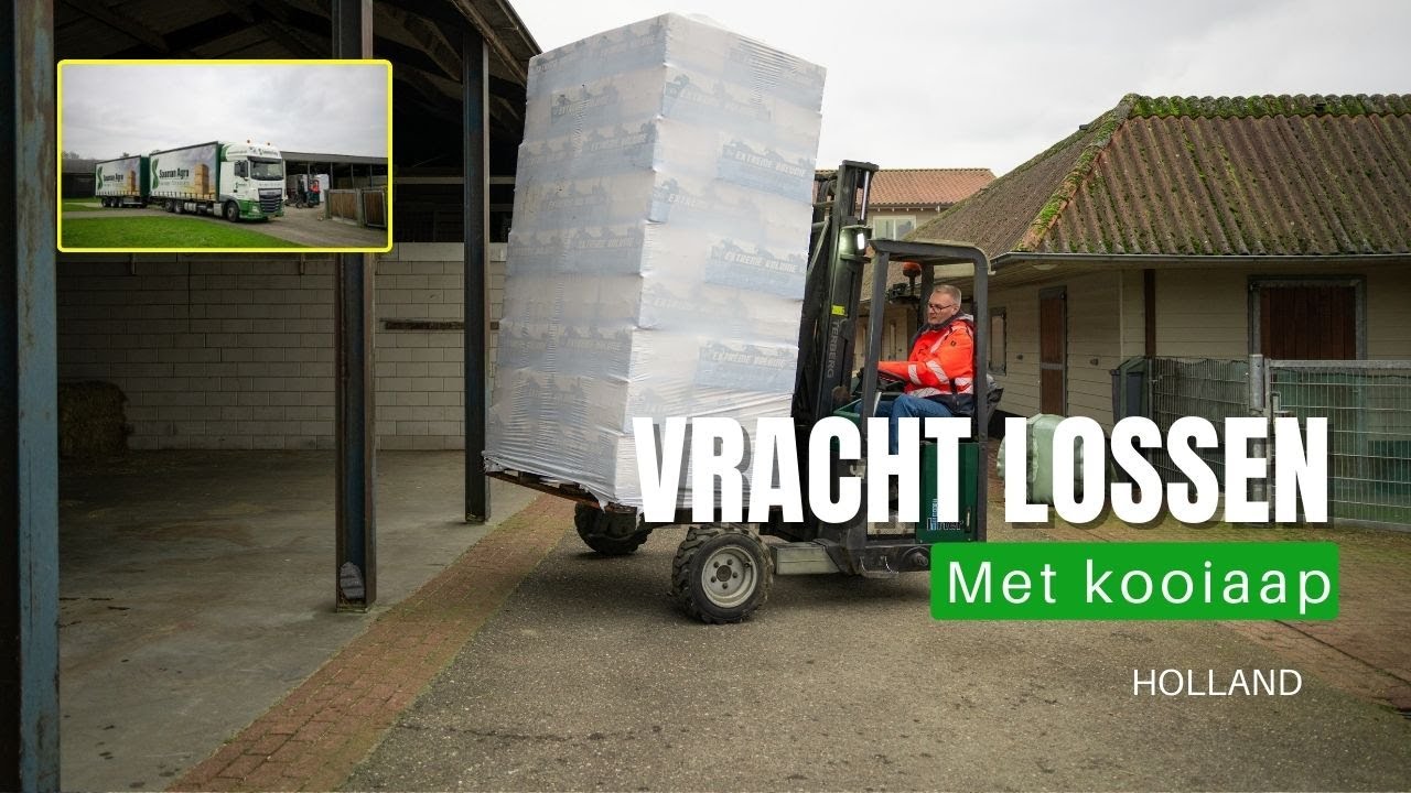 Vracht lossen met kooiaap door Souman Agro - YouTube