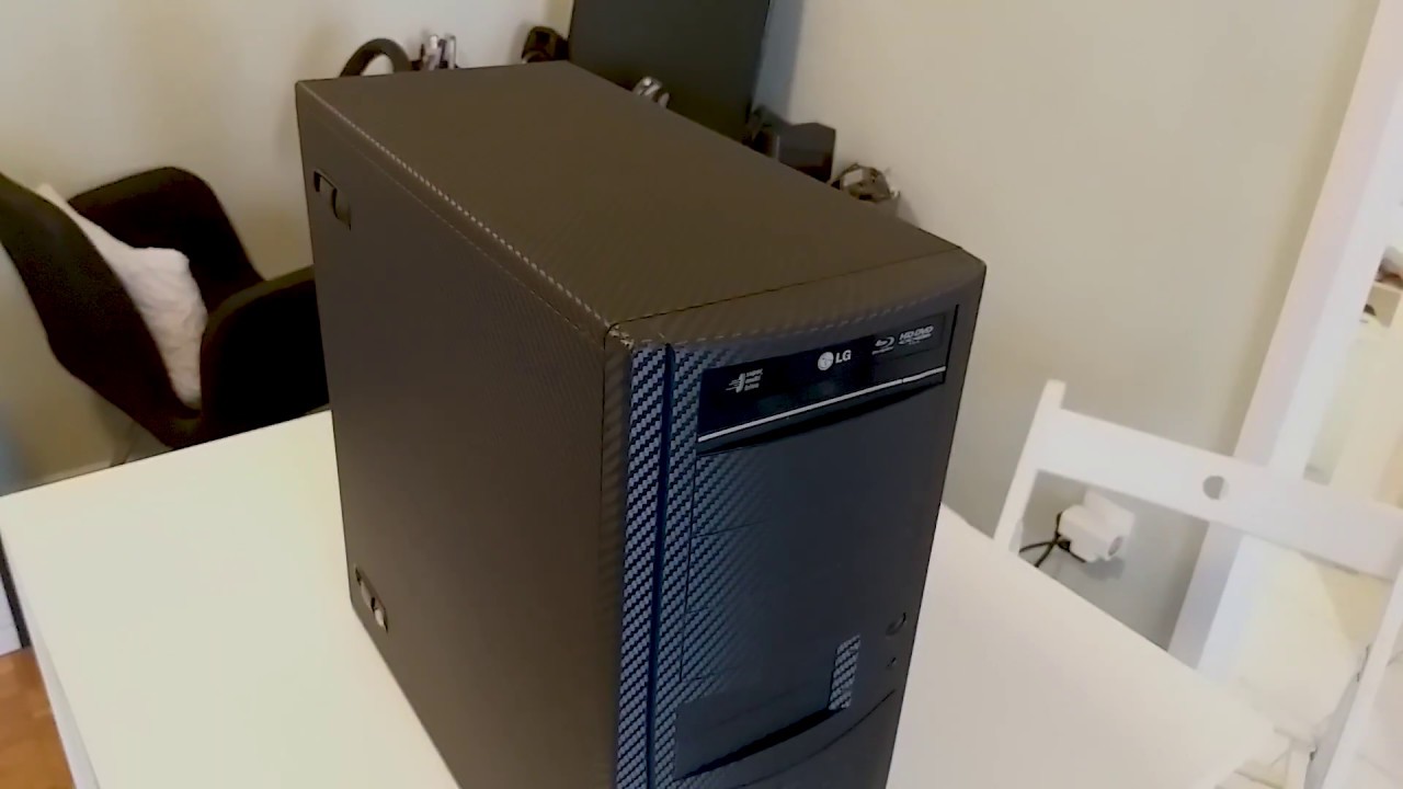 wrappin pc tower with carbon film - YouTube