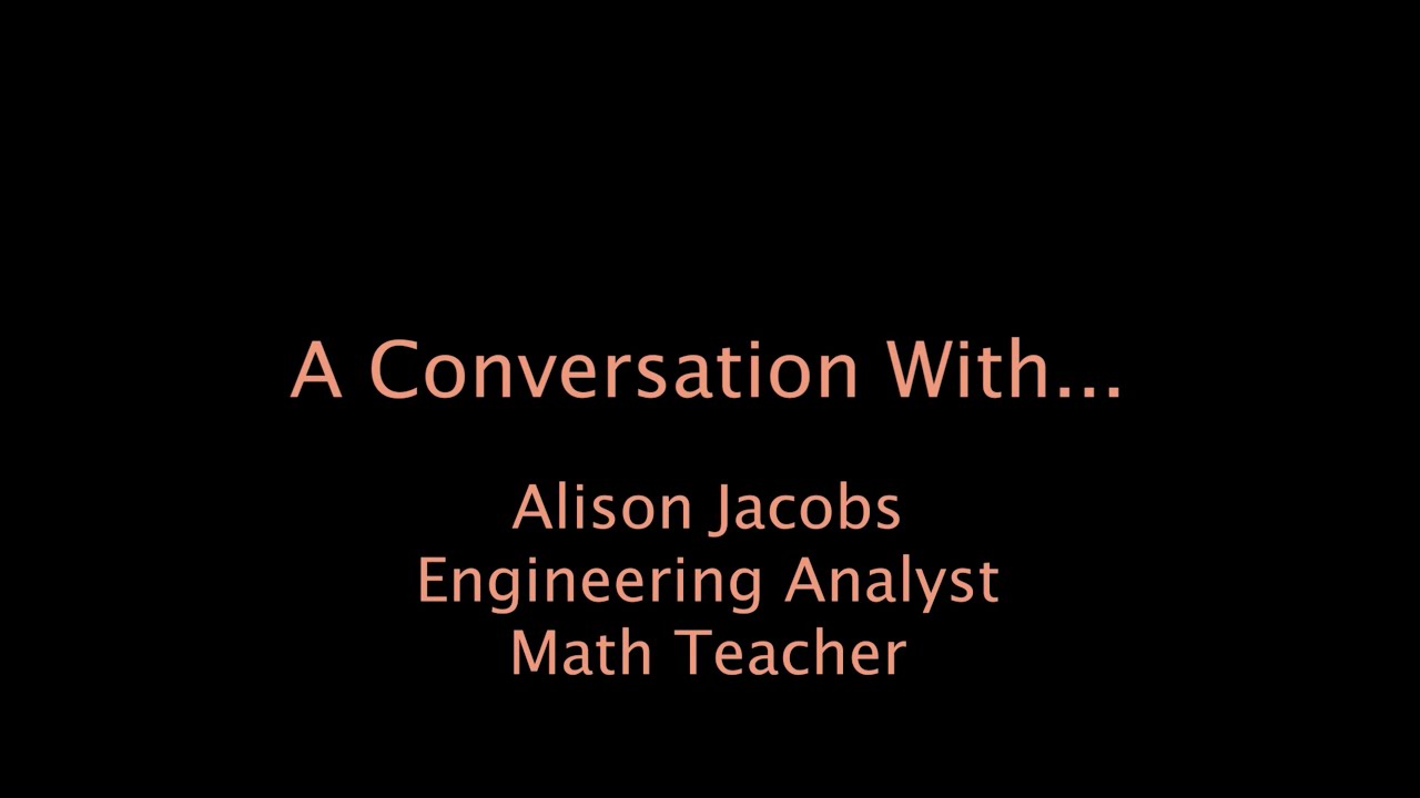 A Conversation with Alison Jacobs - YouTube