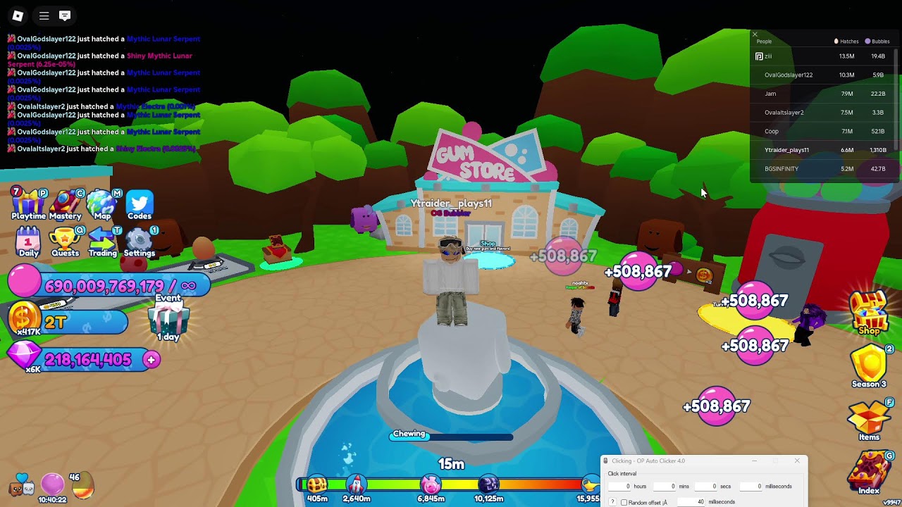 Roblox bubble gum Infinity leaderboard grind - YouTube