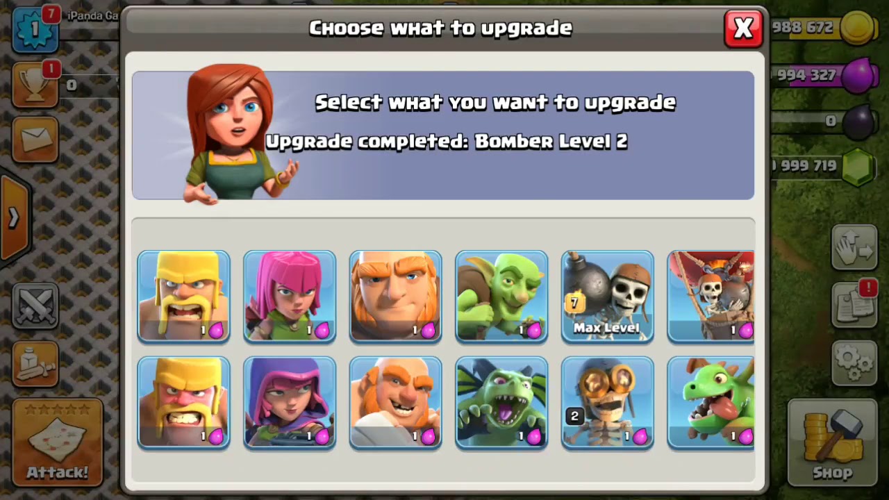 1 Max Bomber Vs Full Level 12 Wall Base COC Private Server Clash Of ...