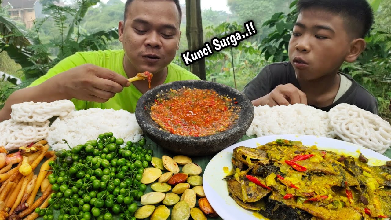 KUNCI SURGA ! MUKBANG PINDANG GURAME ASAM + JENGKOL MENTAH + LEUNCA ...