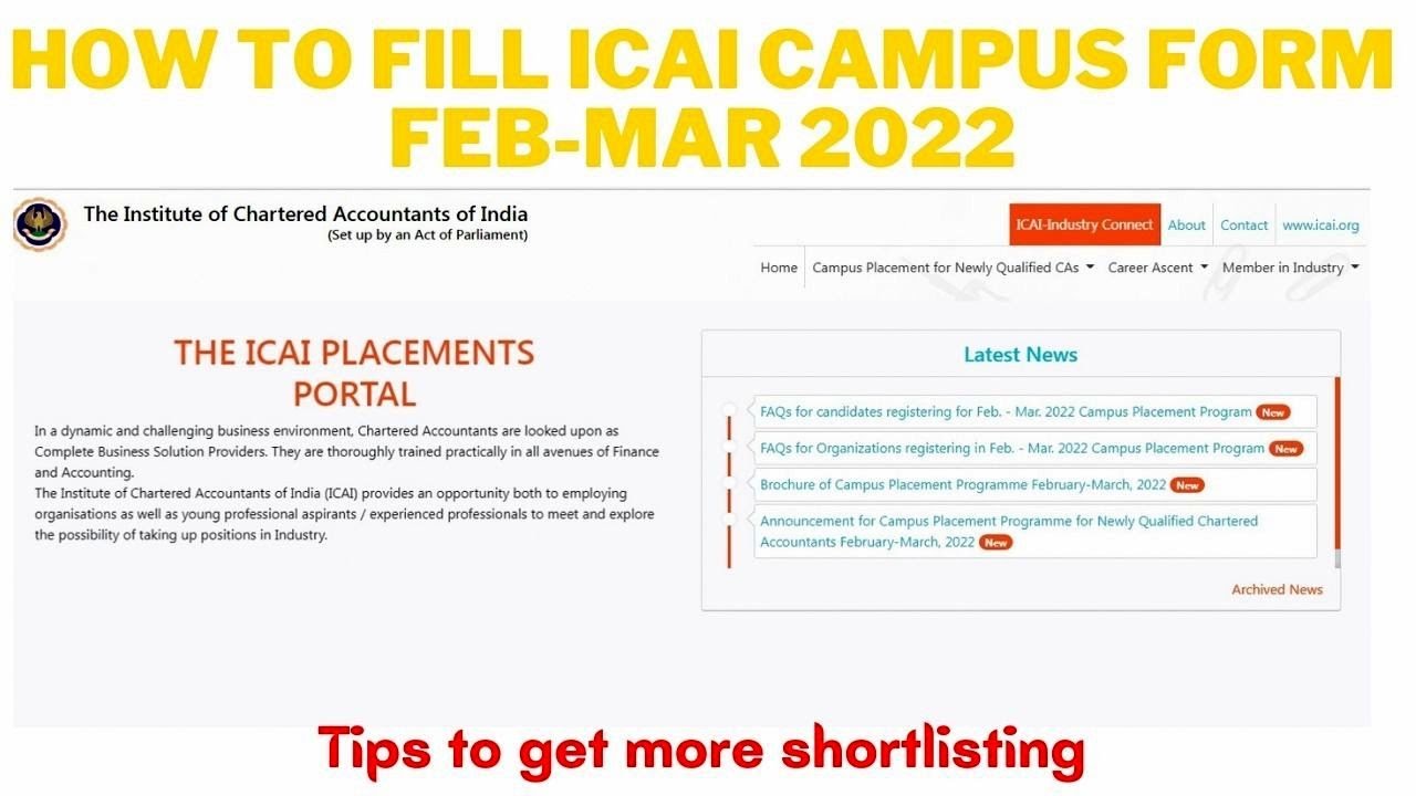 How to Fill ICAI Campus Form Feb-Mar 2022| Step by Step to get maximum ...
