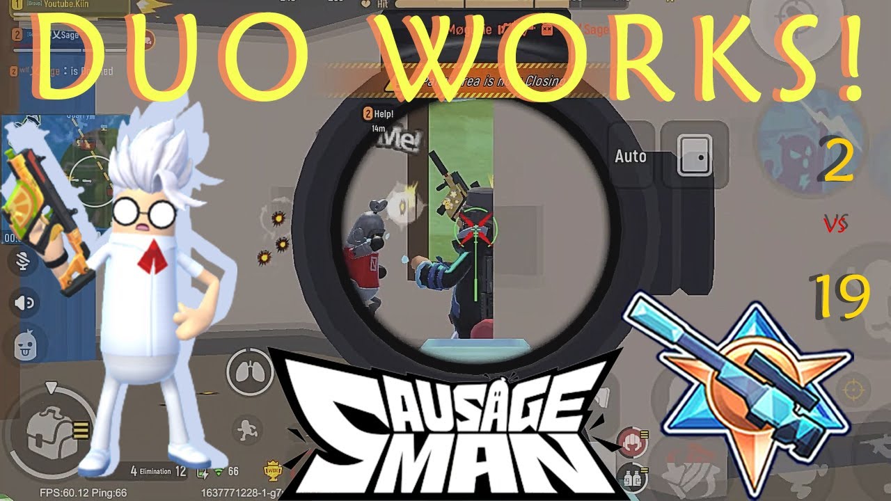 DUO TEAMWORK!! | 2 vs 19 | How Legendary really plays | Sausage man ...