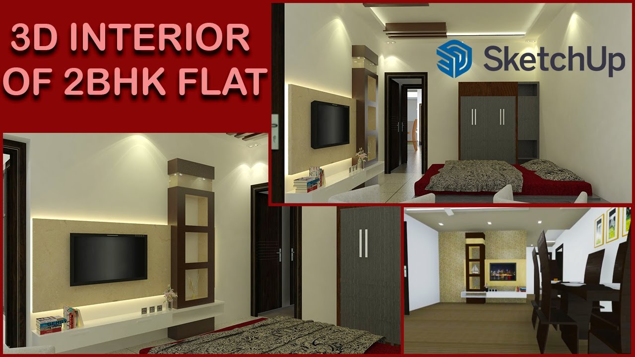3D INTERIOR DESIGN OF 2BHK APARTMENT - YouTube