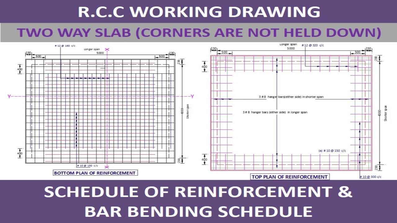 Two Way Slab Corners are not held Down-Drawing-Schedule of ...