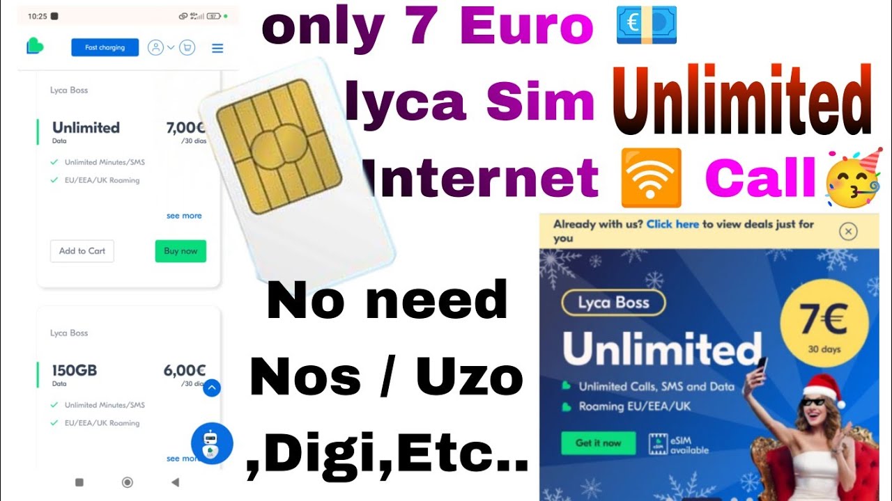 Best Offer Only 7 Euro per month Recharge Unlimited Internet or Calling ...