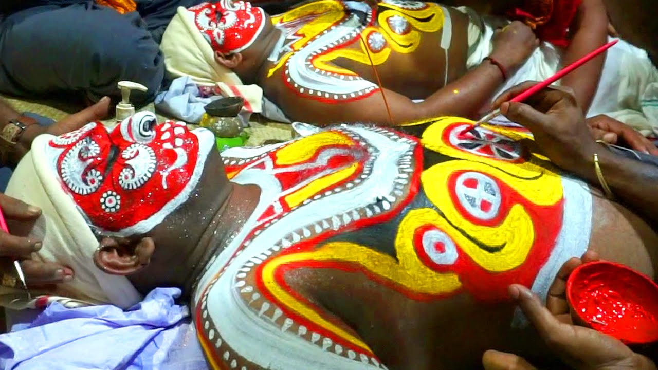 ഭഗവതിതിറയുടെ അണിയറ കാഴ്ചകൾ Thira Theyyam Thirayattam , folk dance ...