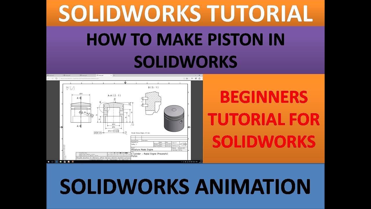 SOLIDWORK TUTORIAL !!!!! HOW TO MAKE PISTON IN SOLIDWORKS - YouTube