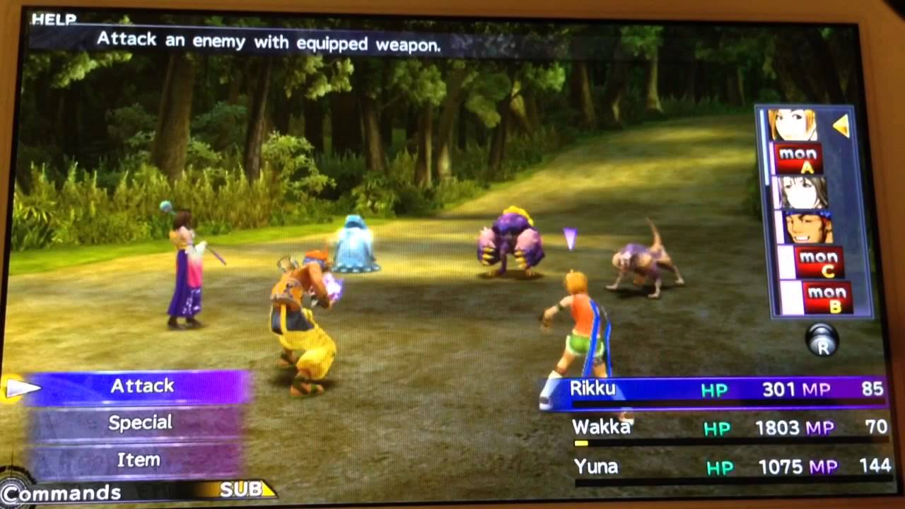 Final Fantasy X Vita - Rikku's idle battle animation - YouTube