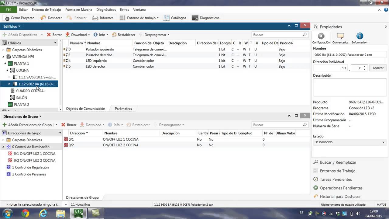 Curso KNX con ETS 5. 15.- Establecer enlaces entre dispositivos. - YouTube