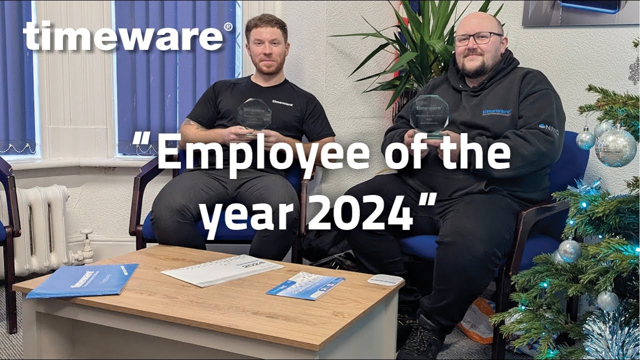 Simon Birchall talks with timeware® employees of the year 2024, Matt ...