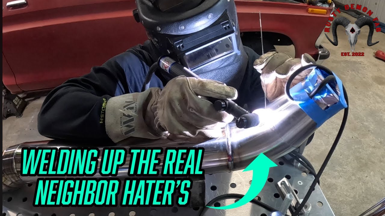 TIG Welding 4” Stainless fender exits for the Twin Turbo Ford! - YouTube
