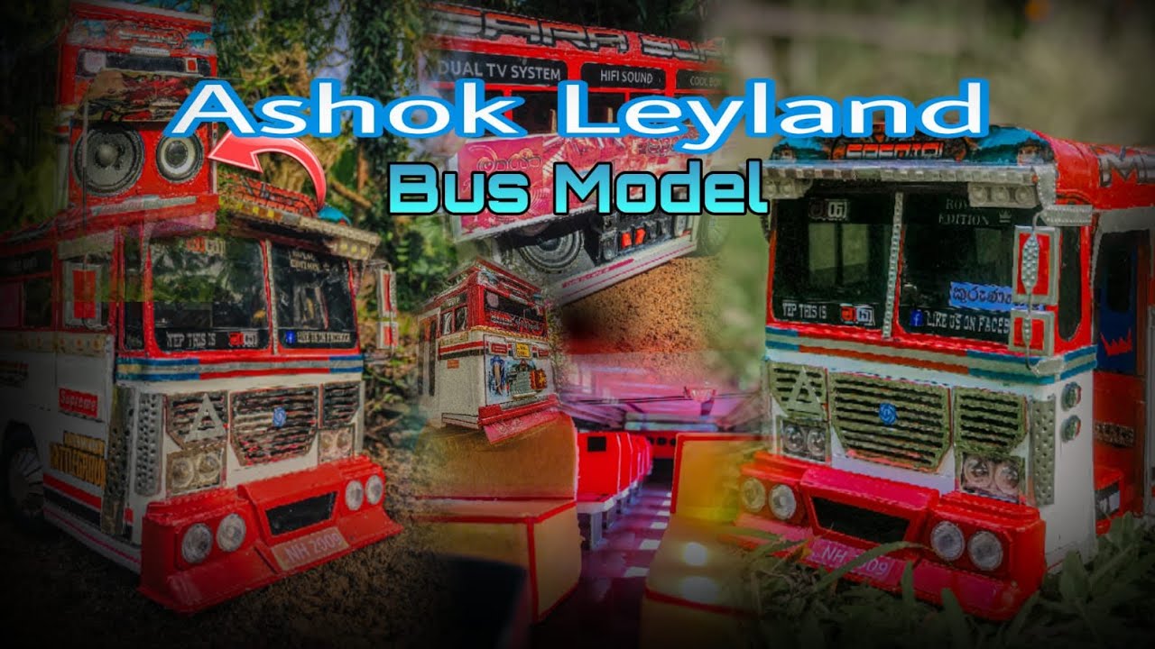 Hand Made ashok leyland bus model ⚙️🔧🚍🚍#handmade #youtube #srilanka # ...