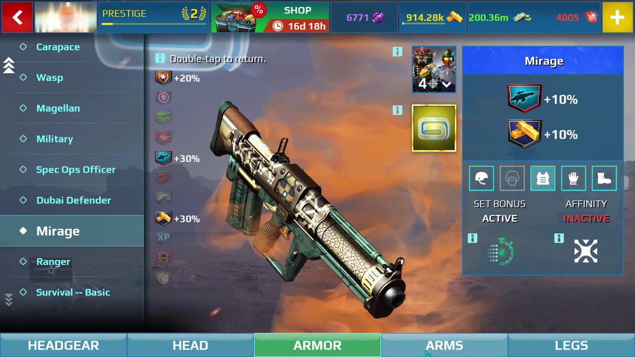 Mirage gear set. Sniper Fury - YouTube