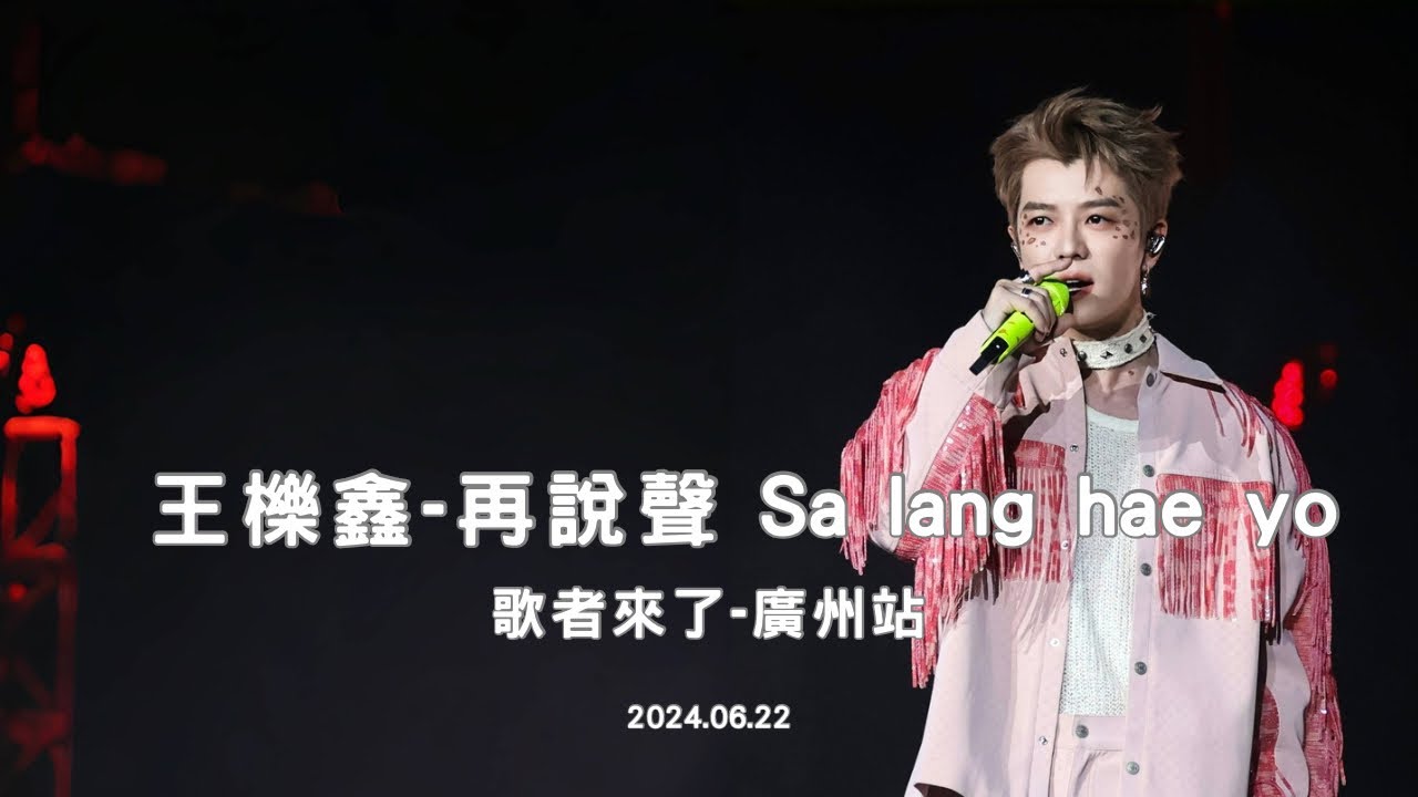 王櫟鑫-再說聲Sa lang hae yo｜歌者來了-廣州站｜2024.06.22（豎屏） - YouTube