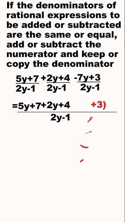 How to Add or Subtract Rational Expressions with Like Denominators ...