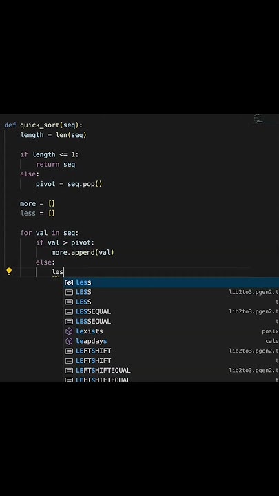 Python Quick Sort Implementation In 60 Seconds Shorts Youtube