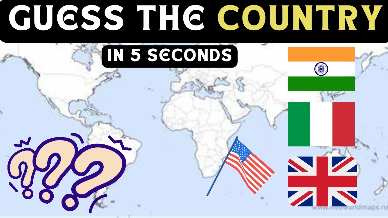 Guess the 25 countries on the map in 5 seconds| geography quiz ...
