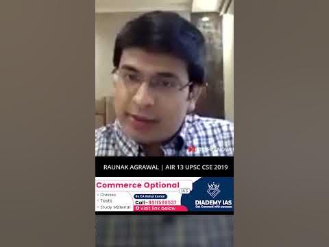 IAS Raunak Agarwal | Commerce में अगर टॉप स्कोर चाहिए तो ये कीजिये - YouTube