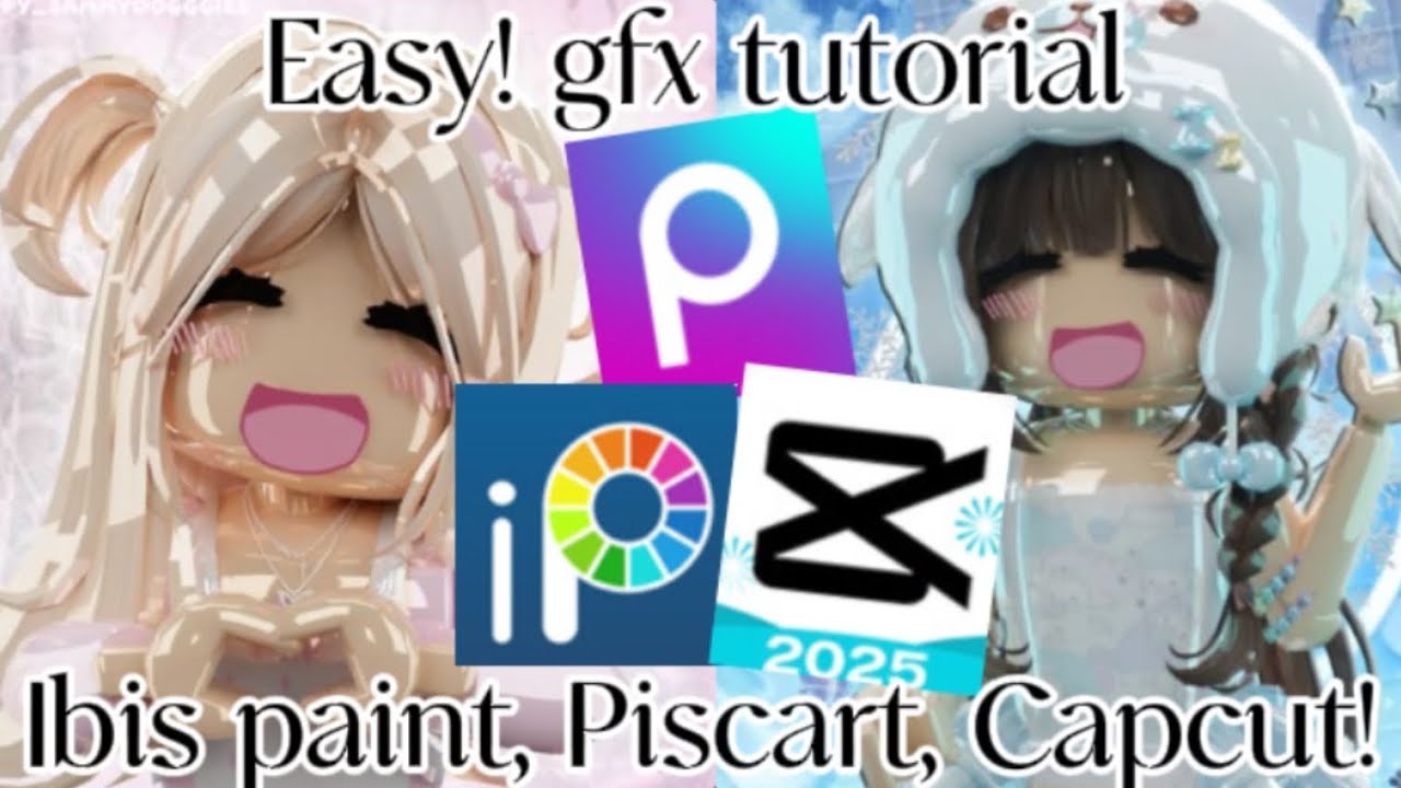 This is how to make a gfx on mobile! 3 apps only! Ibis paint,Piscart ...