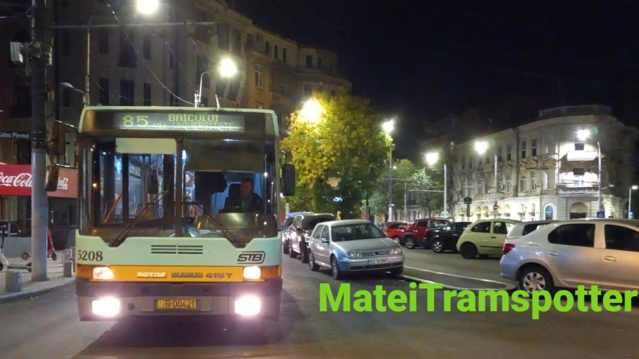 Călătorie cu troleibuzul Ikarus 415T 5208 pe linia 85/Ride with ...