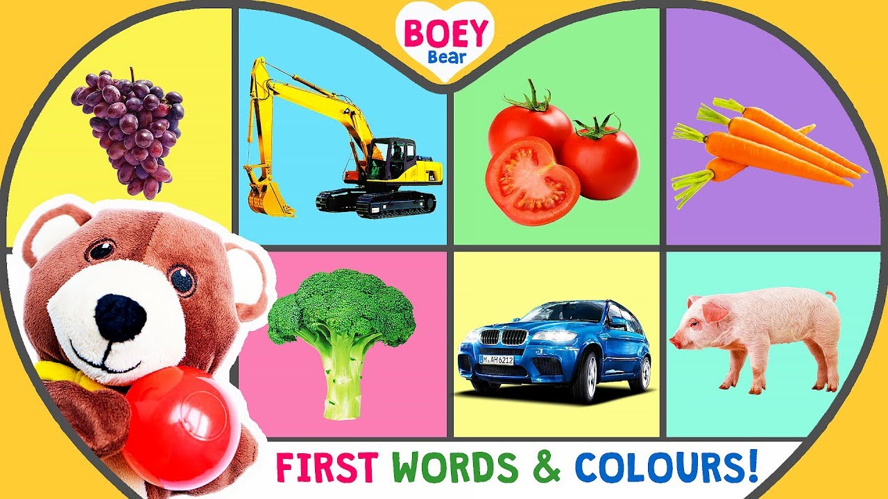 FIRST WORDS for Babies & Toddlers | Baby Videos | Toddler Learning ...