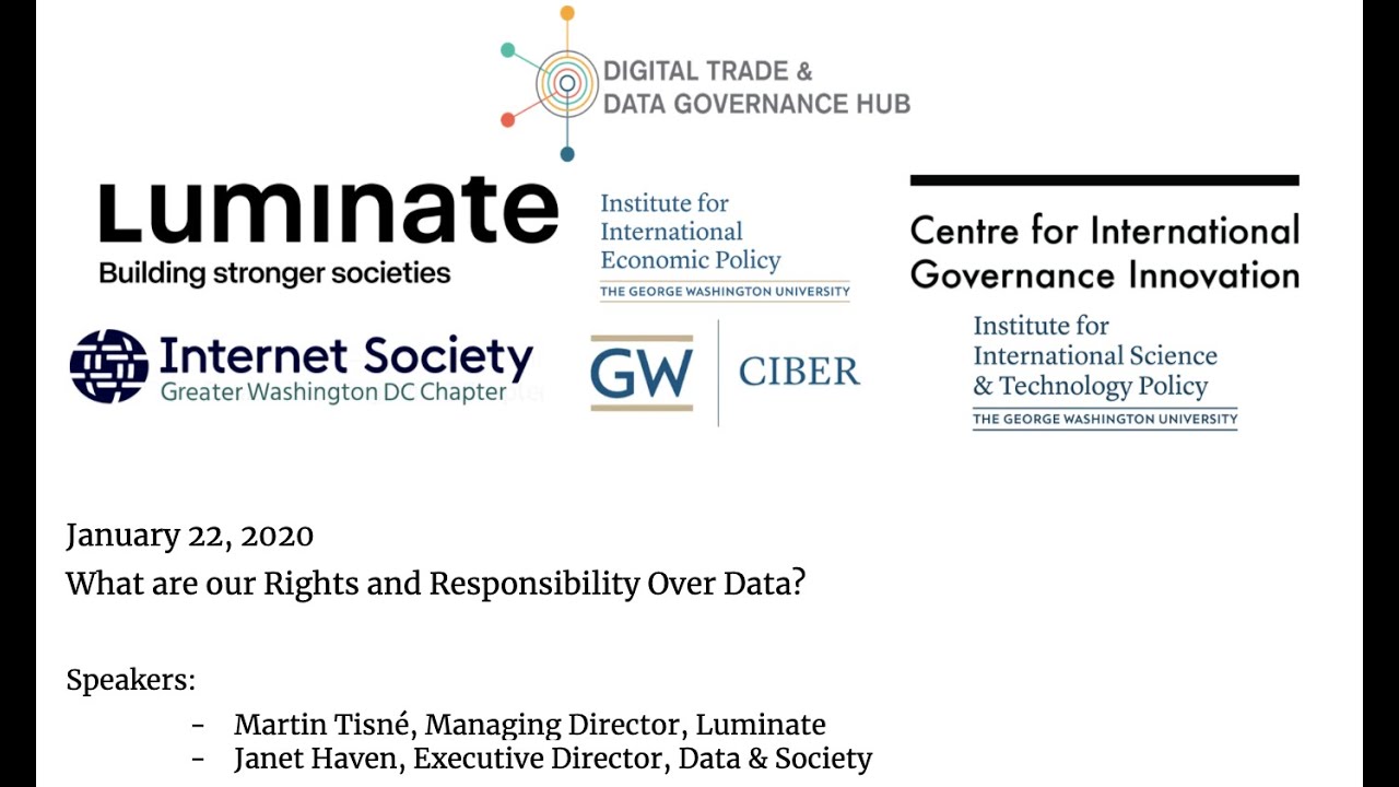 DataGovHub: What are our Rights and Responsibility Over Data? - YouTube
