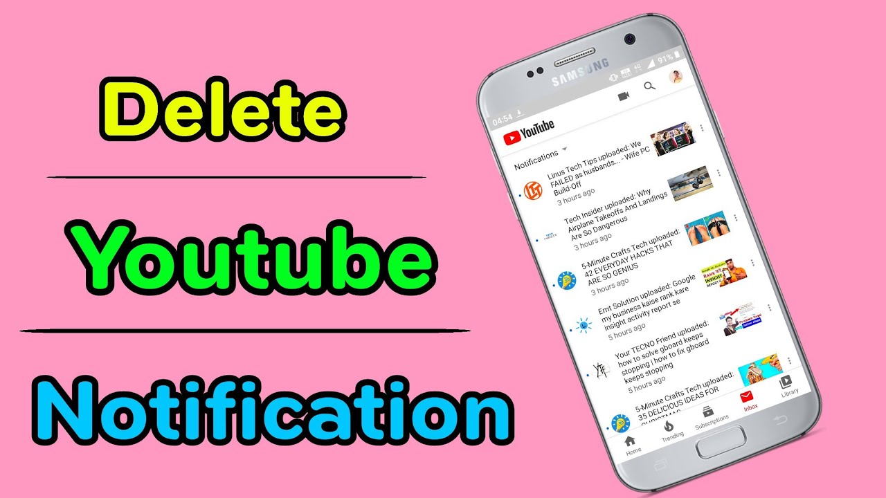How to delete youtube notification | youtube notification off ...