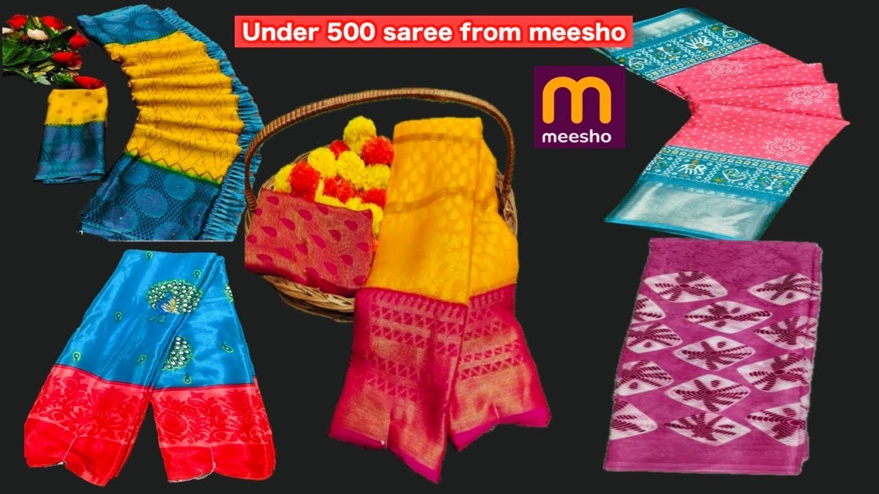 Meesho sarees under 500/ Meesho saree haul/new collection/simple sarees ...