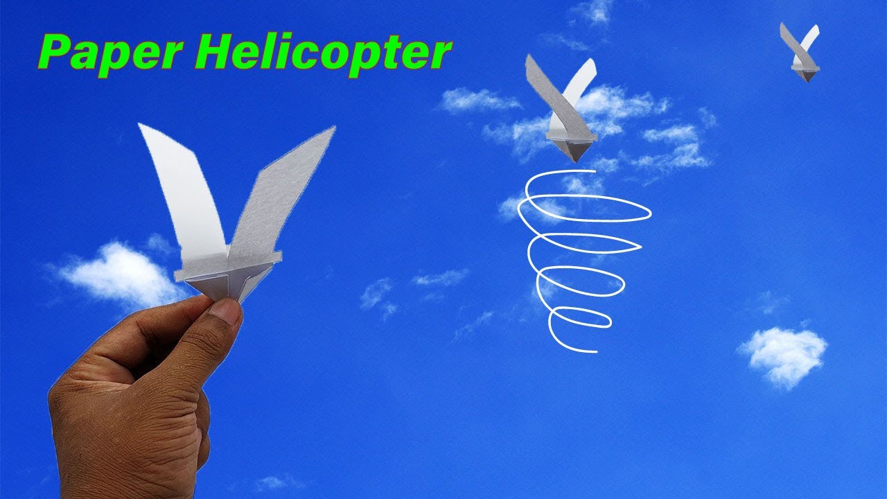 Flying Helicopter Toy - Paper Spinning Helicopter - How to Make New ...