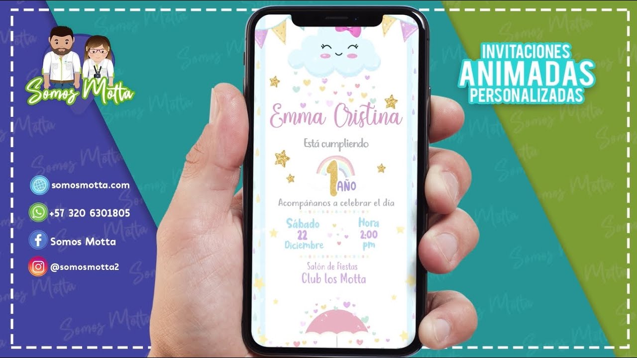 LLUVIA DE AMOR Invitación digital de NUBES Y ARCOIRIS ☔⛅💕🌈 - YouTube