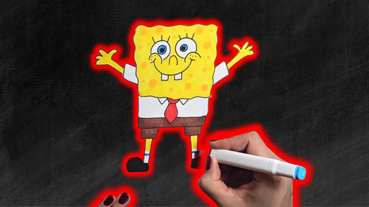 How to Simple and Easy Draw & Color SpongeBob - YouTube