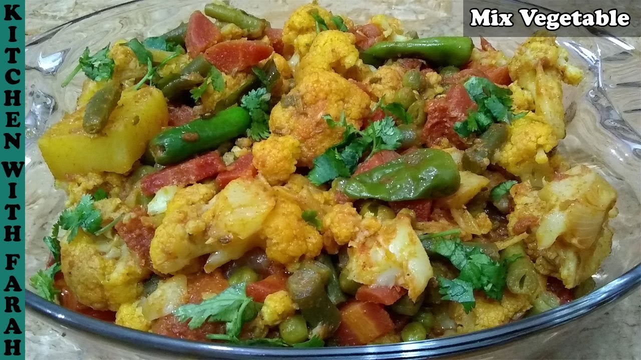 Mix Sabzi |Mix Colorful Vegetable Recipe by| Kitchen With Farah - YouTube