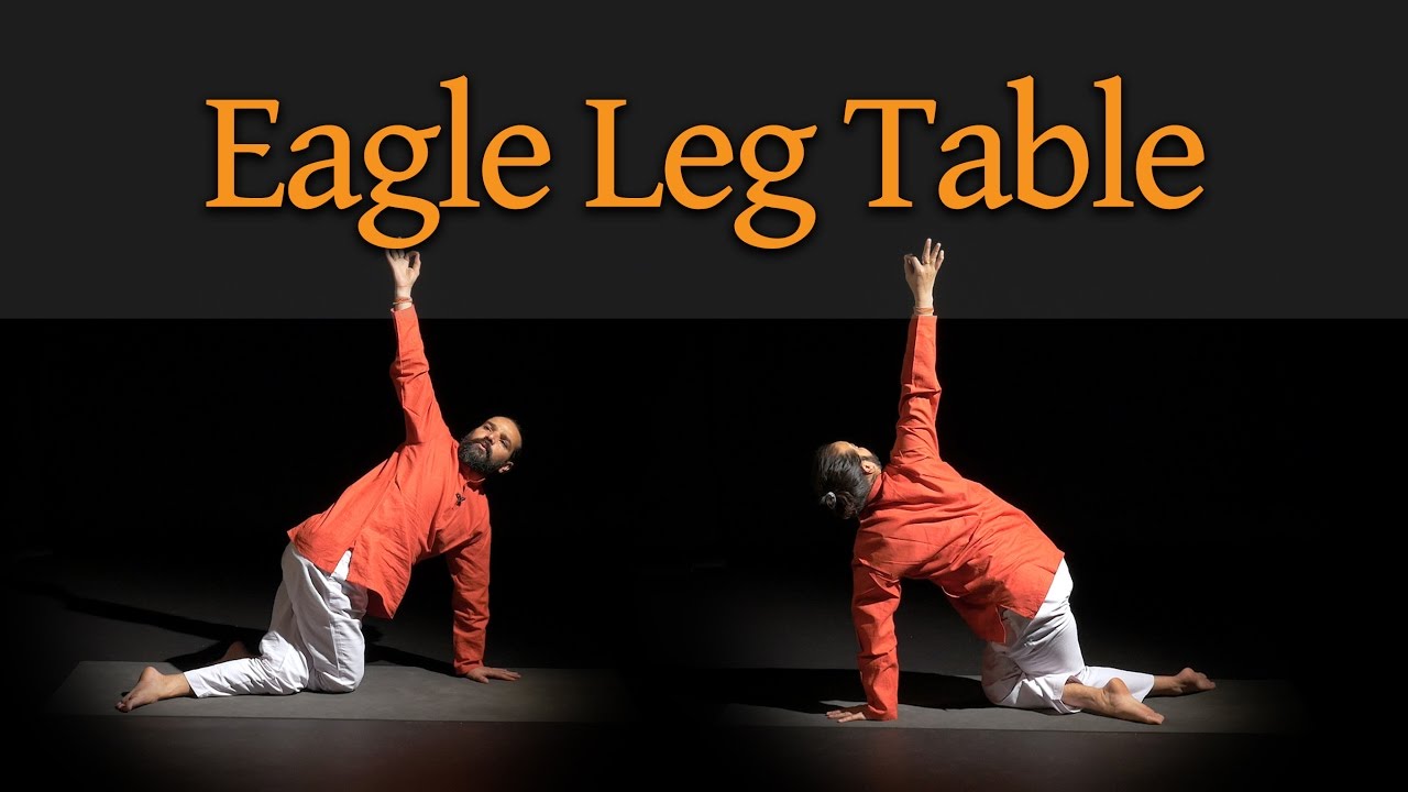 How to do the Eagle Leg Table pose - YOGASANA 265-286 - YouTube