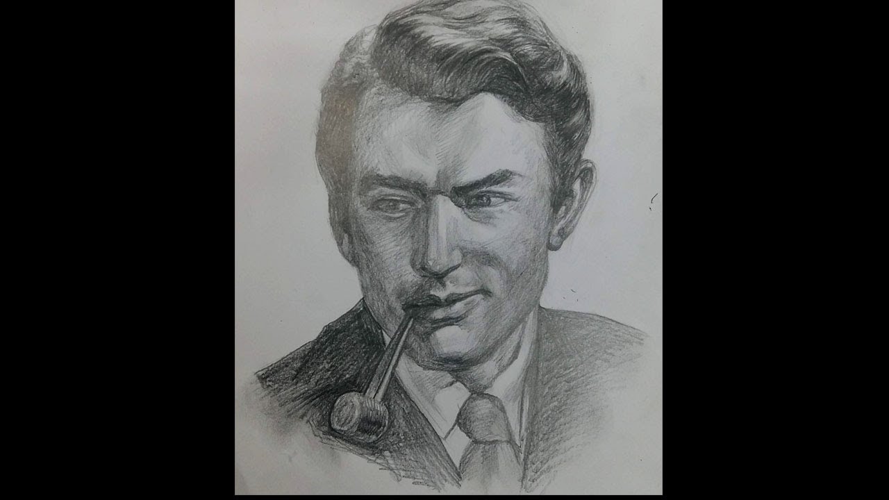 How to draw Gregory Peck[sketch] - YouTube