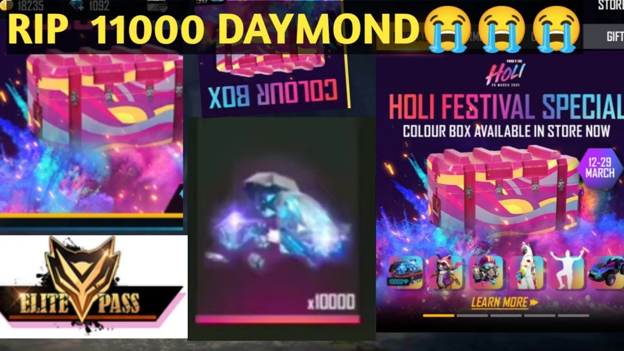 GOT 10,000 DIAMOND FROM COLOURS BOX EVENT -Garena free fire | RIP 11000 ...