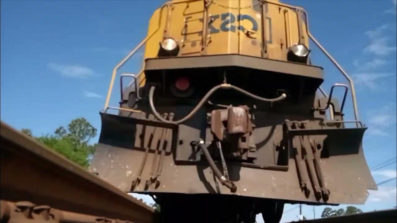 CSX SD70M Runs over Camera - YouTube